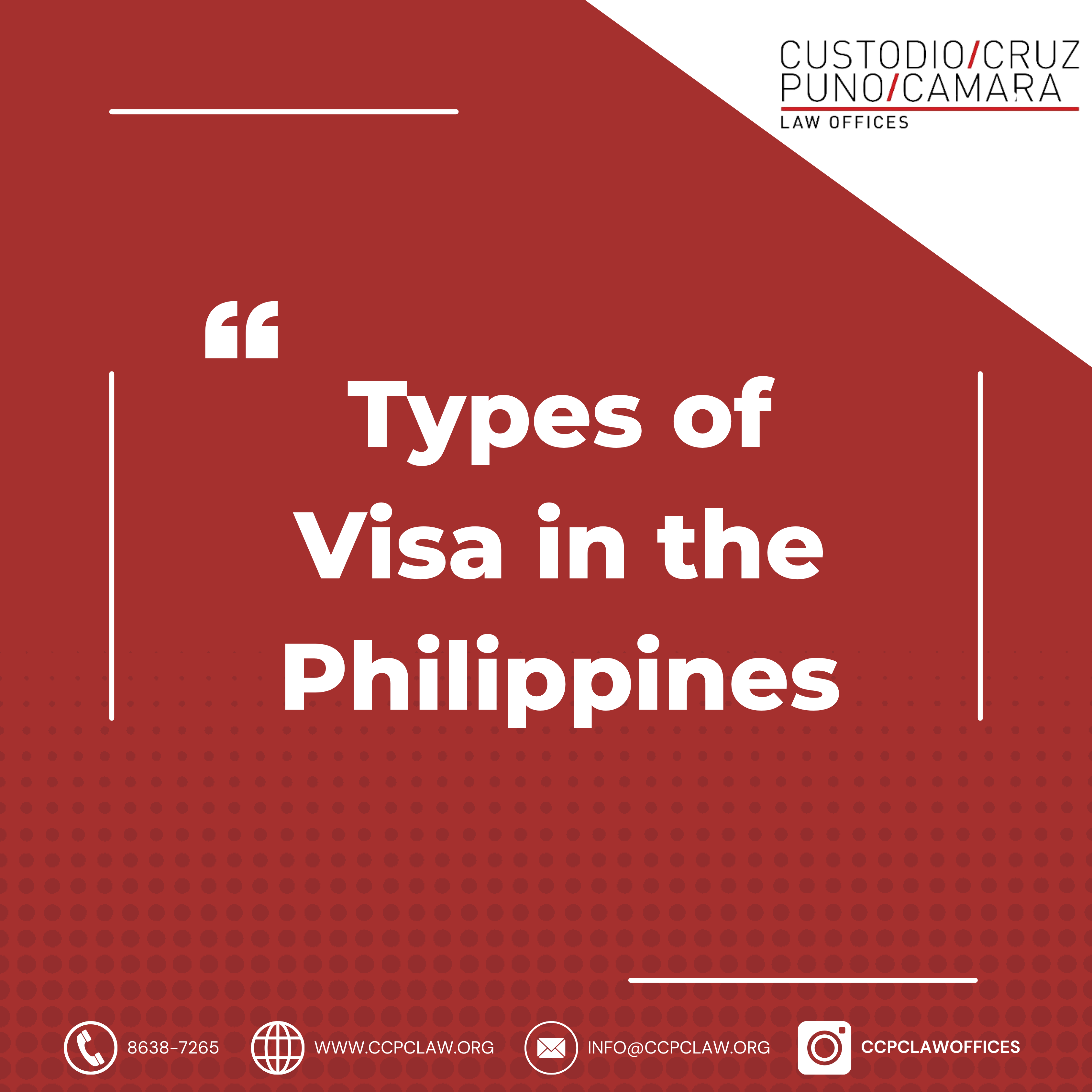 Types of Visa in the Philippines - Custodio Cruz Puno and Camara Law ...