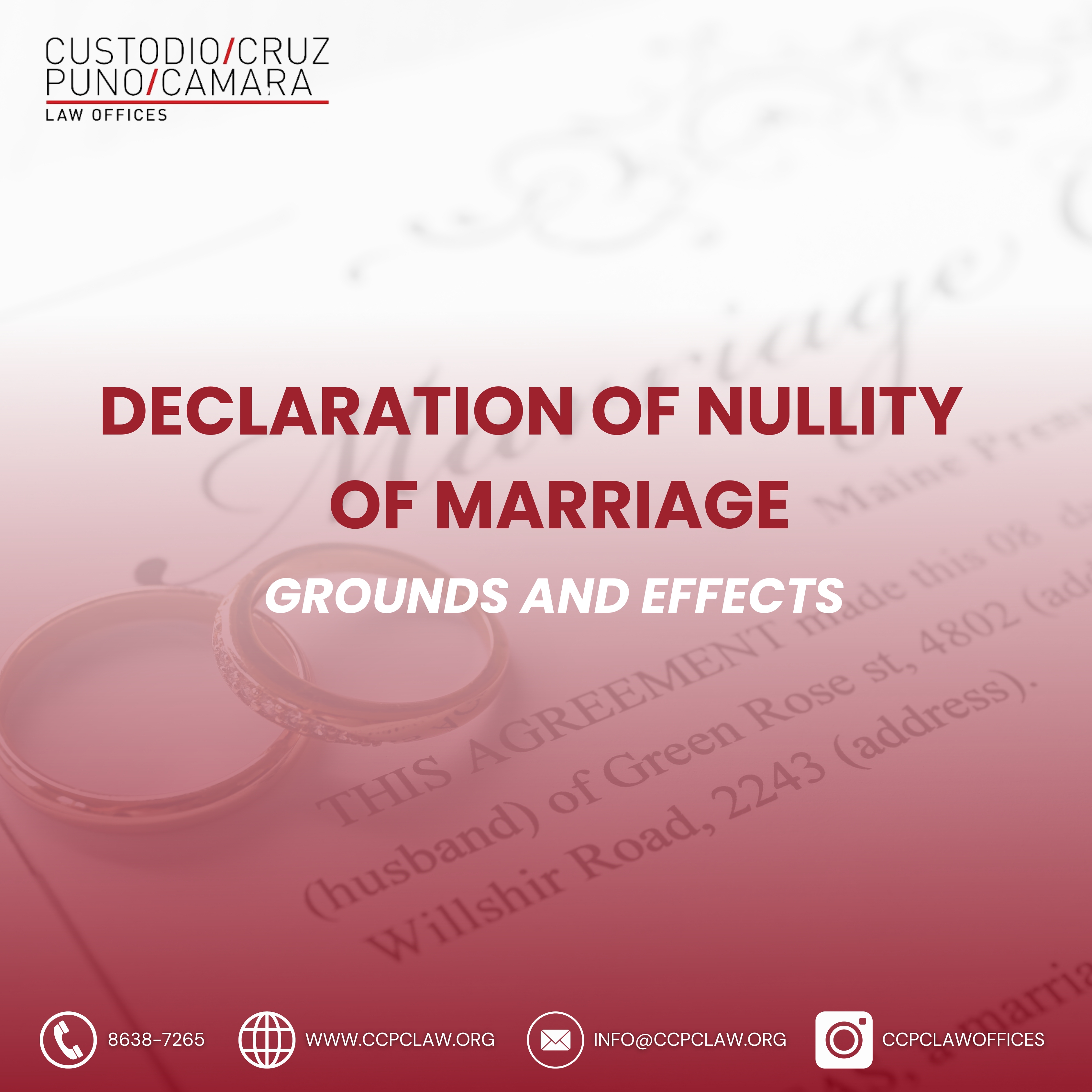 Declaration of Nullity of Marriage - Custodio Cruz Puno and Camara Law ...