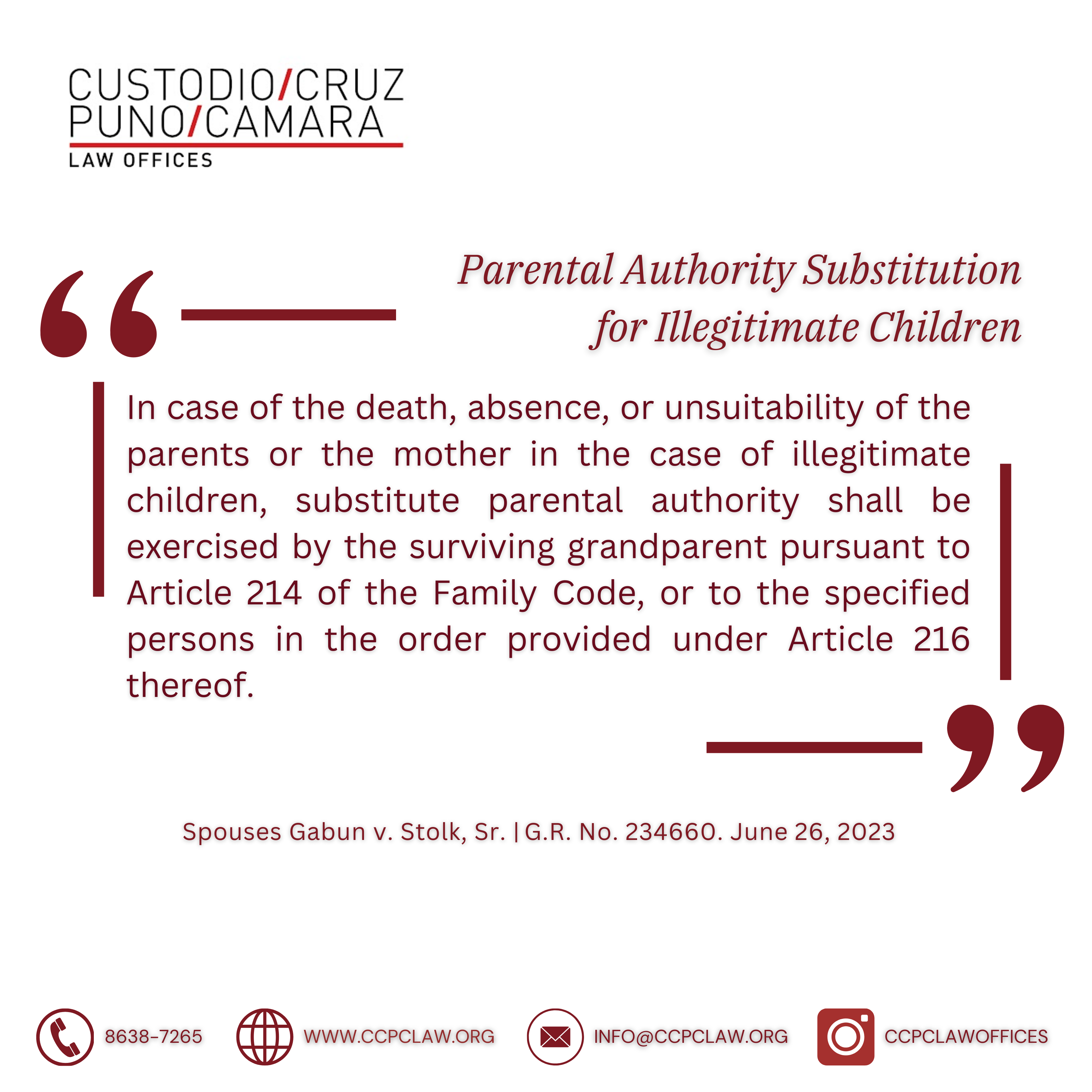 Parental Authority Substitution for Illegitimate Children - Custodio ...